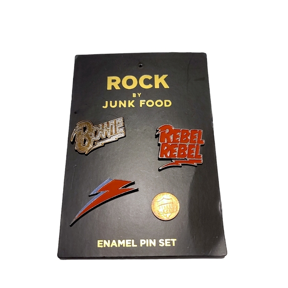 Junk Food Clothing | Jewelry | David Bowie Enamel Pin Set Rock Bolt ...